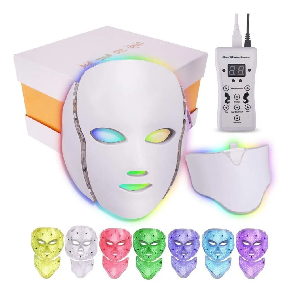 Mascara Led Fototerapia 7 Colores+cuello Tratamiento Facial | Bebés y Salud